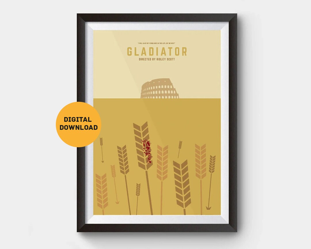 Gladiator Movie Poster Digital Download Minimalist Movie Poster Wall ...