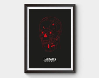 Terminator 2 Skull Poster
