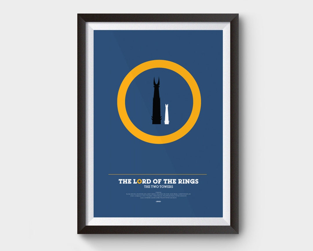 The Two Towers Movie Poster, Minimalist Movie Poster A4, A3 and A2 Size ...