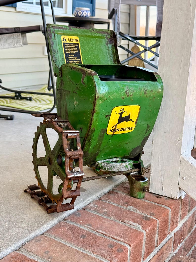 Handmade Repurposed John Deere Pesticide Spreader Planter - Etsy