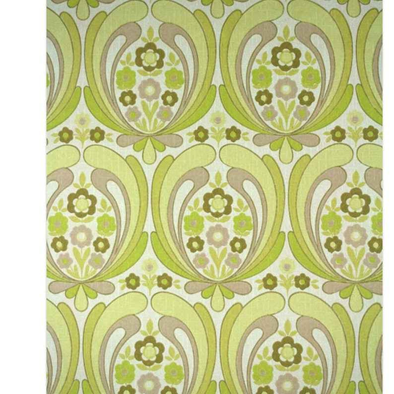 1960S 1970S VINTAGE Original Mod Geo Floral Escape to Floria Wallpaper ...