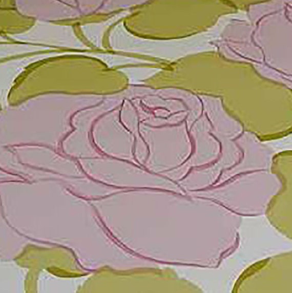 1970s Large Scale Parade of Roses Floral Vintage Original | Etsy