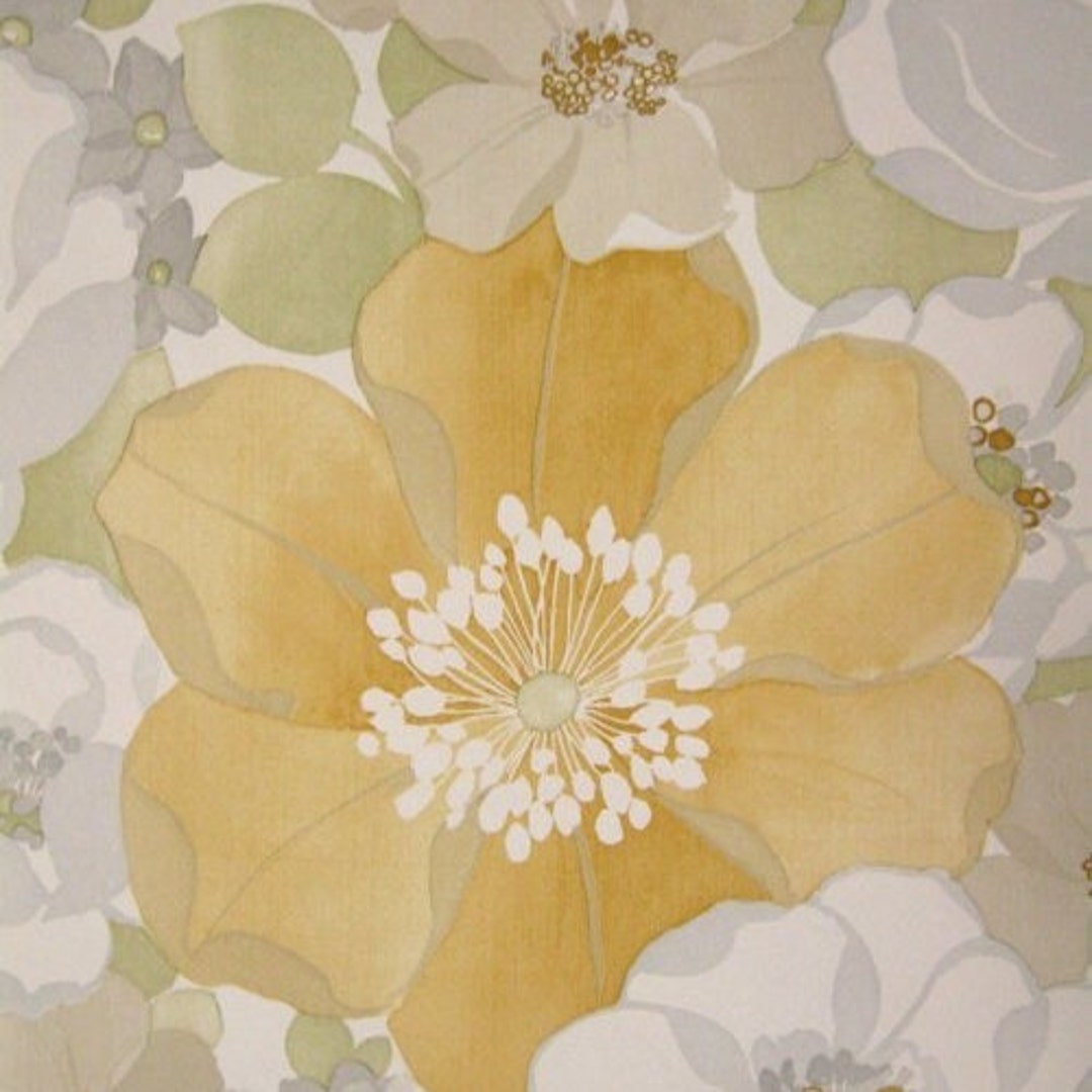 1970s 1960s Vintage Original Let the Sunshine in Sixties Floral Retro ...