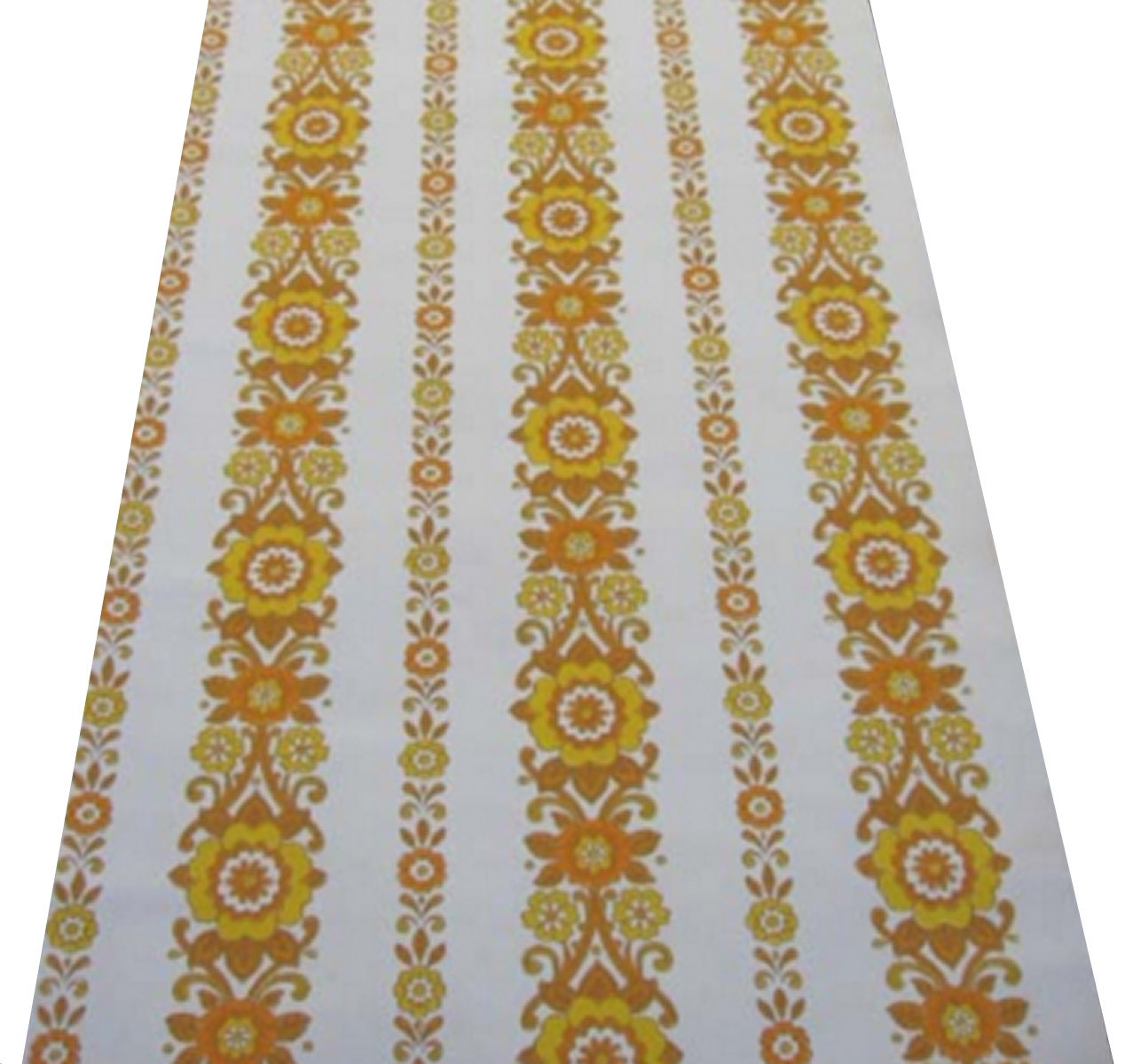 1970s GEO MOD FLORAL Minimalist Brown Yellow Hues Vintage Wallpaper ...
