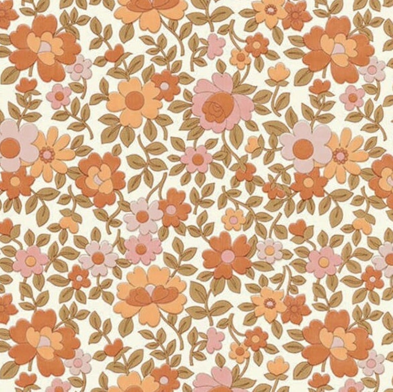 1960 Legends of Calico Flowers Vintage Original Wallpaper 1970s Retro ...