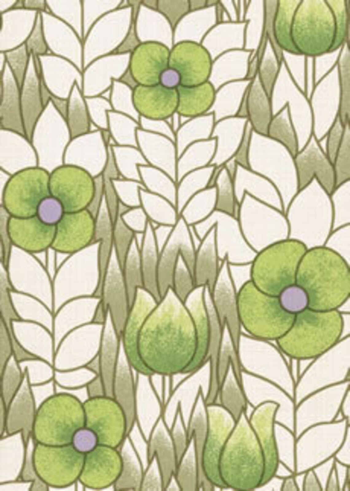 Vintage Original Mod Flowers 1970's Fab Green - Etsy