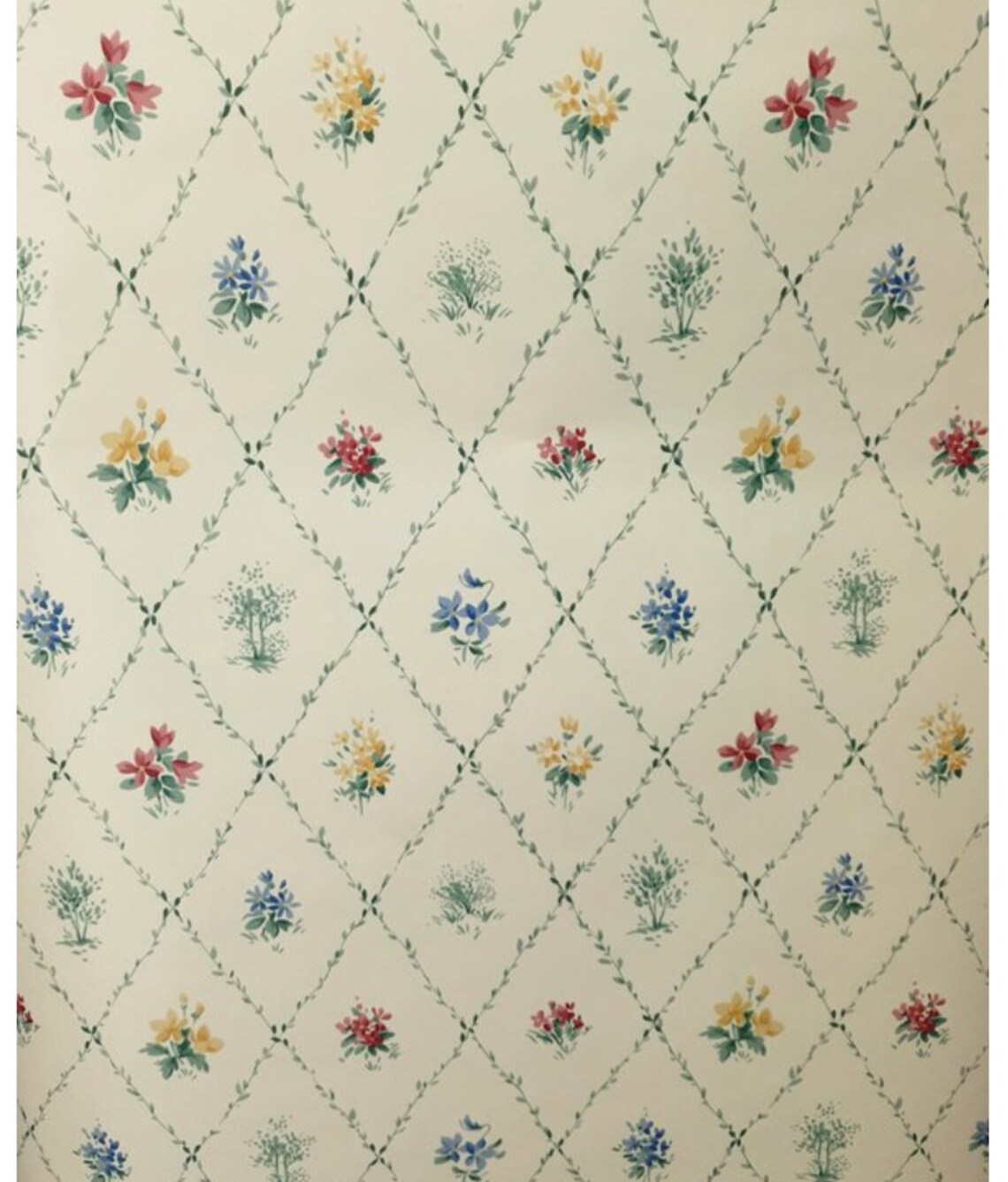 Blue Yellow Build Me up Buttercup Vintage Original Wallpaper Retro ...