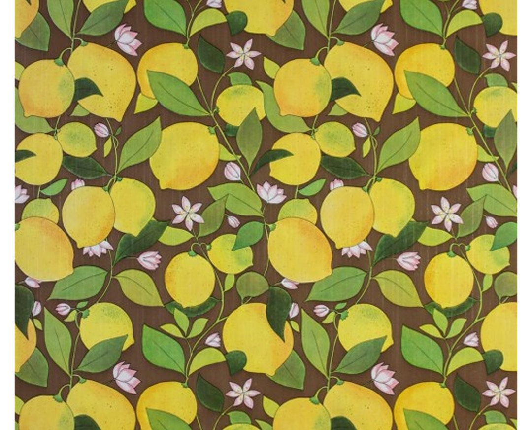 1960s 70s LEMON SUNSHINE Mod ORIGINAL Vintage Wallpaper Fruit 1970s - Etsy