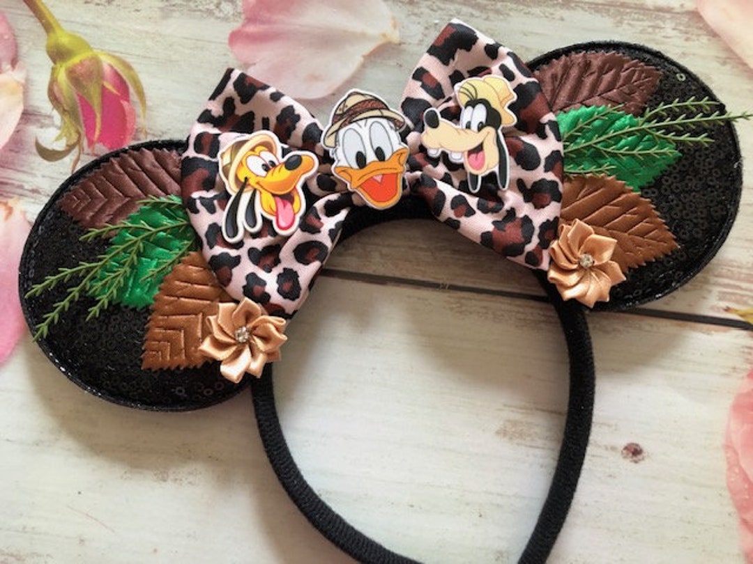 Safari Zoo Animal Kingdom Mouse Ears Headband- Leopard Mouse Ears ...