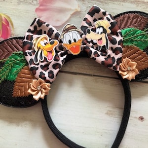 Safari Zoo Animal Kingdom Mouse Ears Headband Leopard Mouse Ears ...