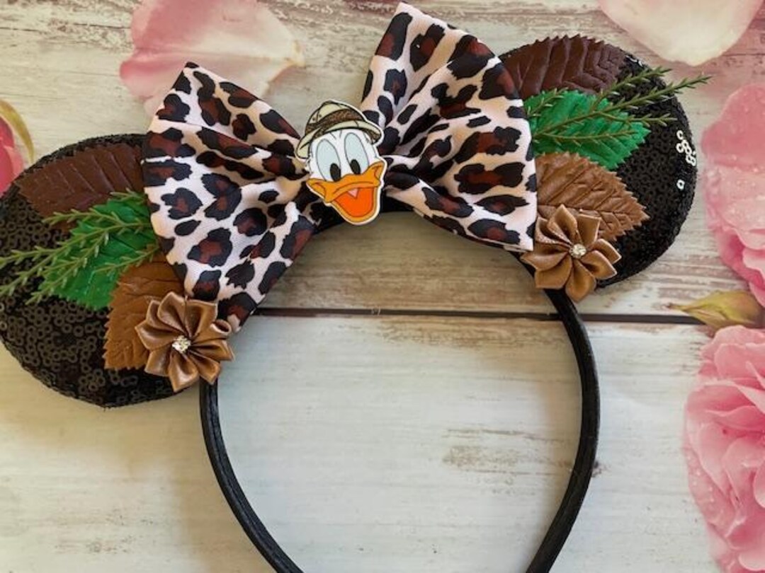 Donald Duck Safari Zoo Animal Kingdom Mouse Ears Headband- Leopard ...
