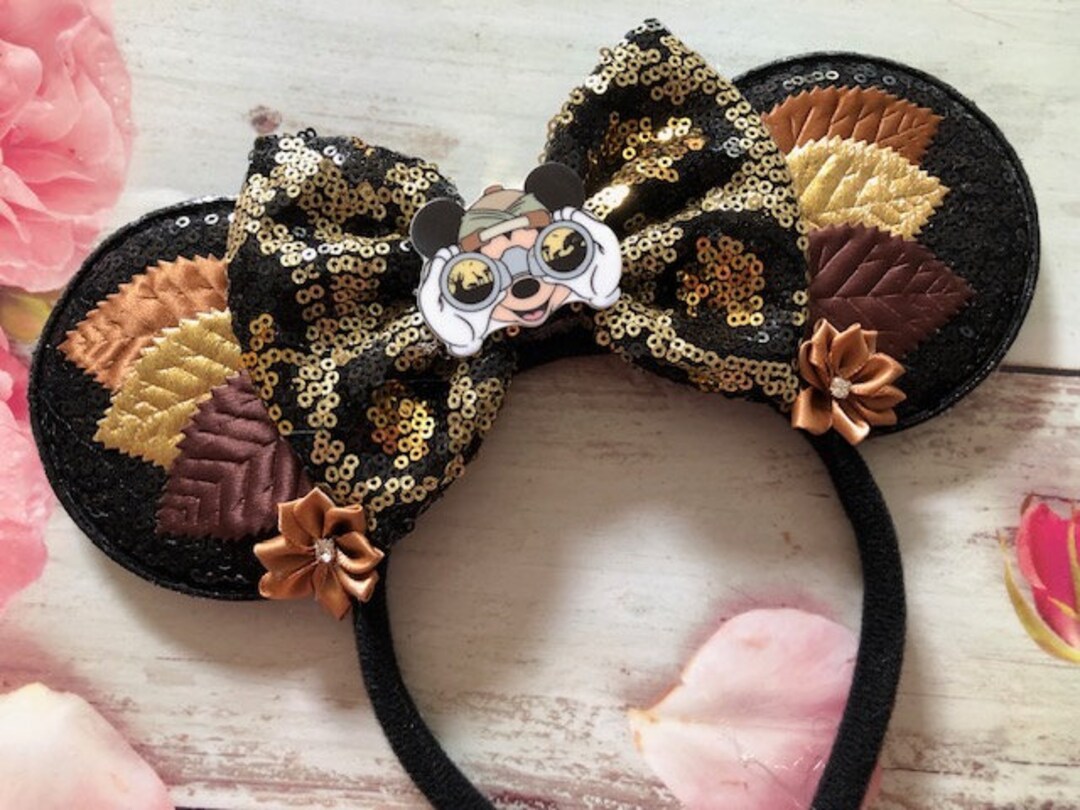 Safari Zoo Animal Kingdom Mouse Ears Headband- Leopard Mouse Ears ...