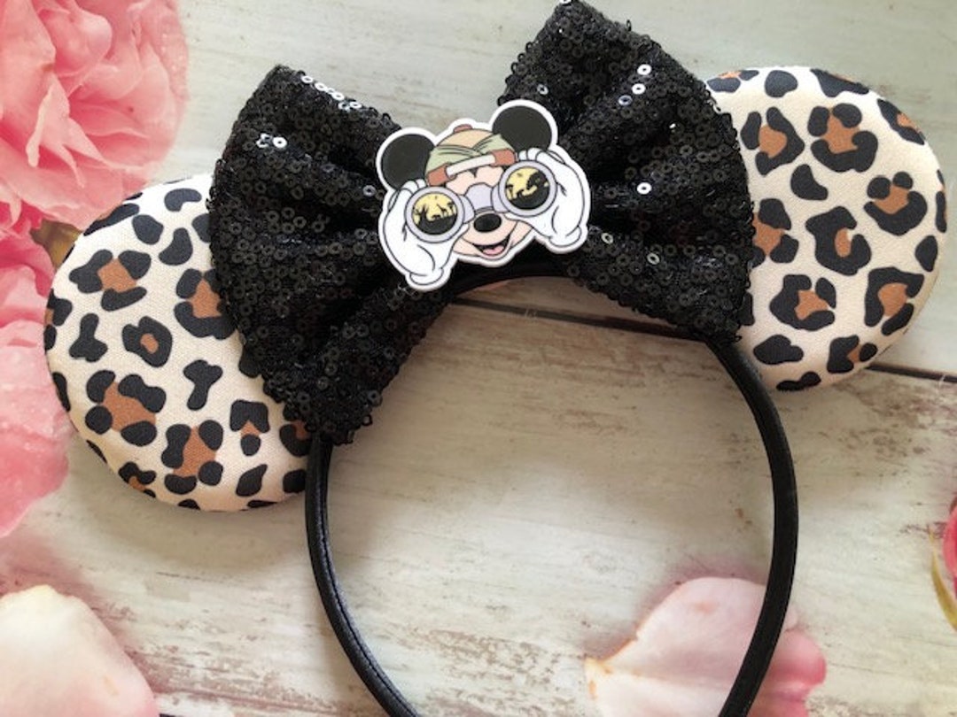 Safari Zoo Animal Kingdom Mouse Ears Headband- Leopard Mouse Ears ...