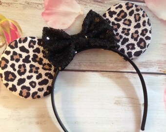 Safari Zoo Animal Kingdom Mouse Ears Headband Leopard Mouse Ears ...