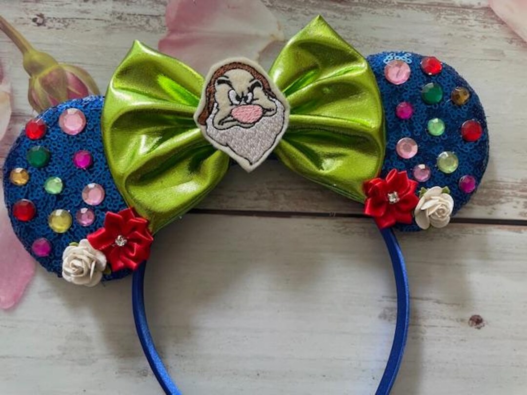 Grumpy Mine Train Minnie Mouse Ears Headband- Snow White - Etsy