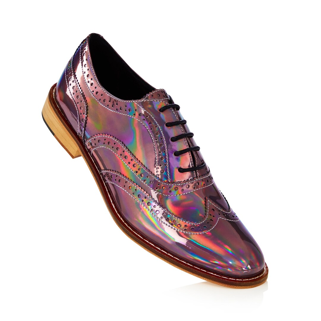 Stunning Holographic Iridescent Brogues Stand Out in Style - Etsy