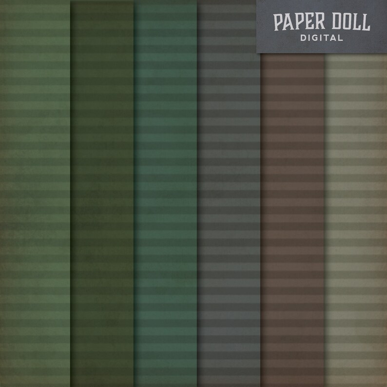 Antiqued Earthtone Striped Digital Paper - Scrapbooking, Junk Journal ...