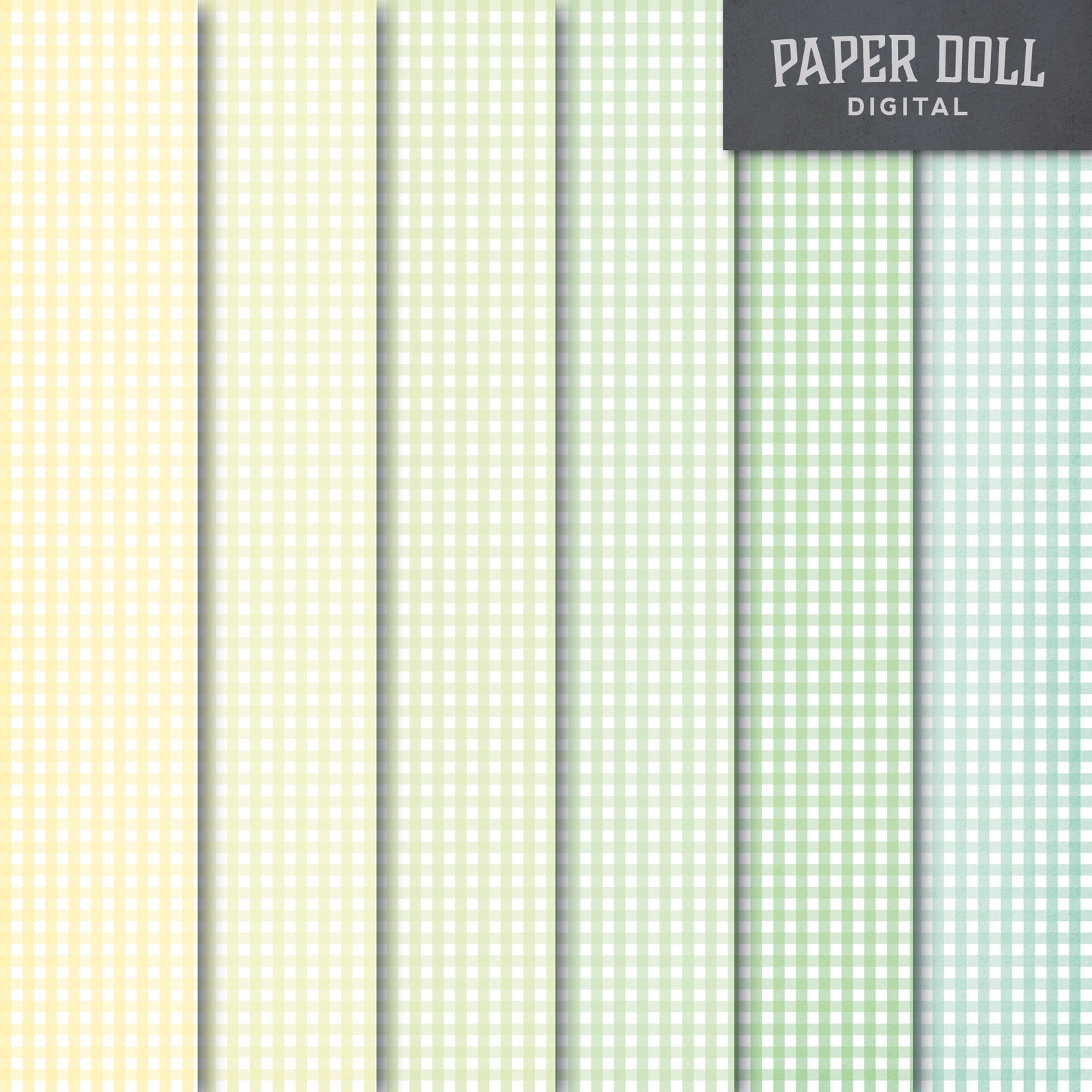 Gingham Digital Paper - Picnic Scrapbooking Paper, Junk Journal ...