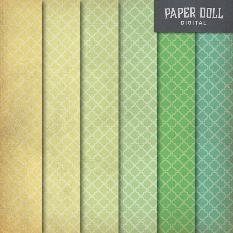 Antiqued Pastel Quatrefoil Digital Paper - Textured Scrapbooking, Junk ...