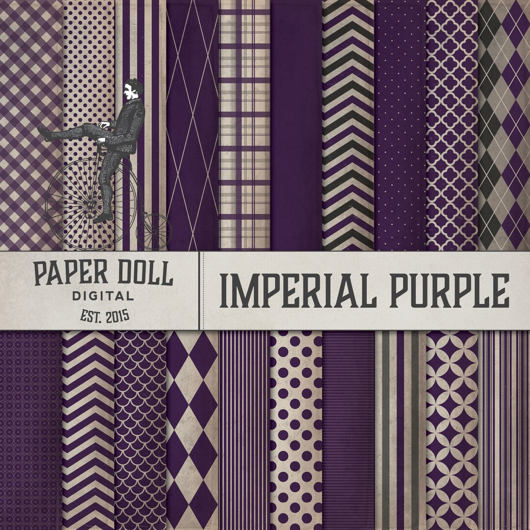 Imperial Purple Digital Paper - Chevron Digital Paper - Scrapbooking ...