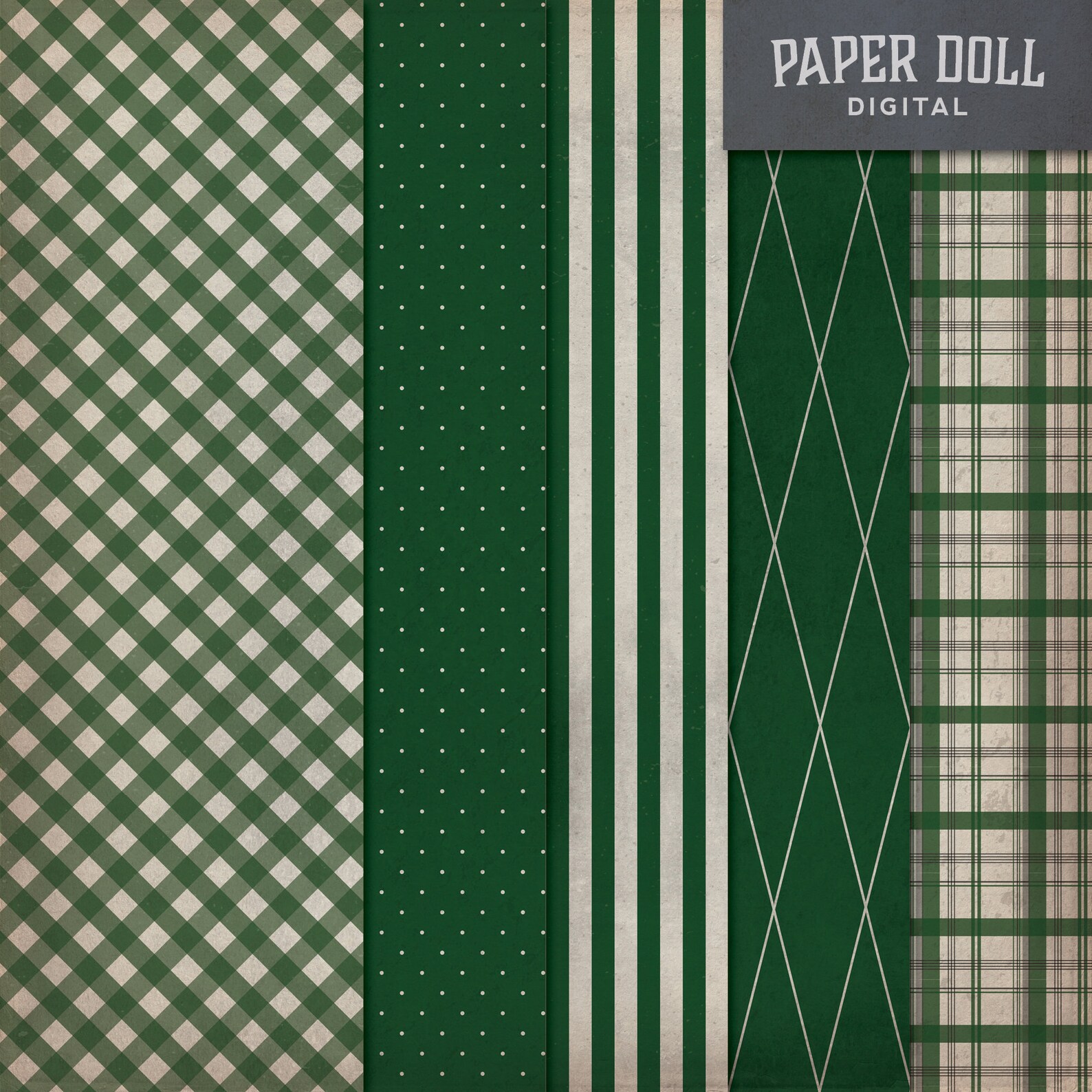 Hunter Green Digital Paper Chevron Digital Paper Scrapbooking, Junk ...