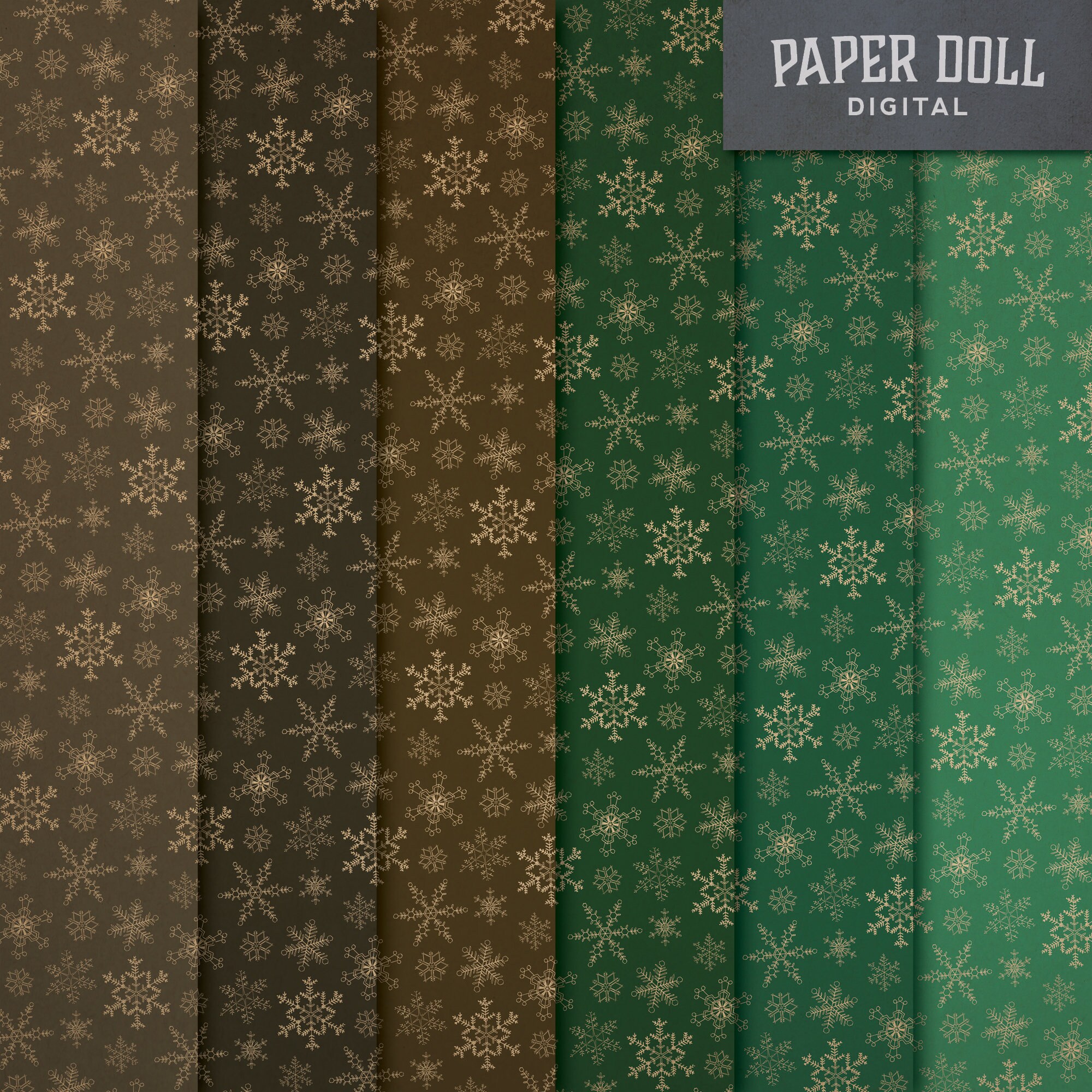 Antiqued Snowflake Digital Paper - Vintage Snowflake Scrapbooking, Junk ...