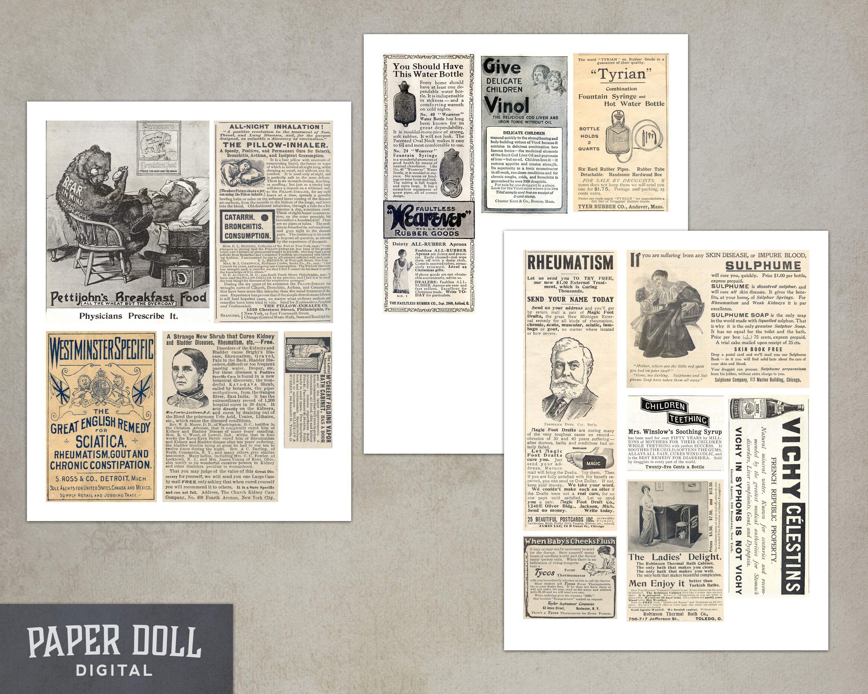 Printable Medical Ephemera - PDF - Vintage Magazine - Scrapbooking ...