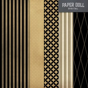 Black and Gold Digital Paper - Black and Gold Scrapbooking, Junk ...