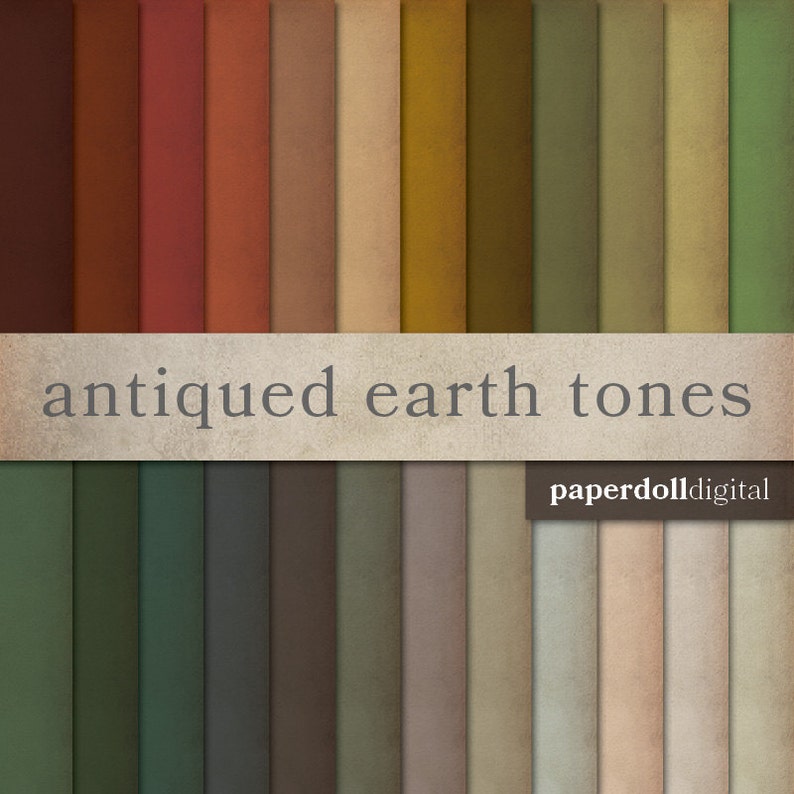 Earth Tone Digital Paper Textured Scrapbooking Paper | Etsy