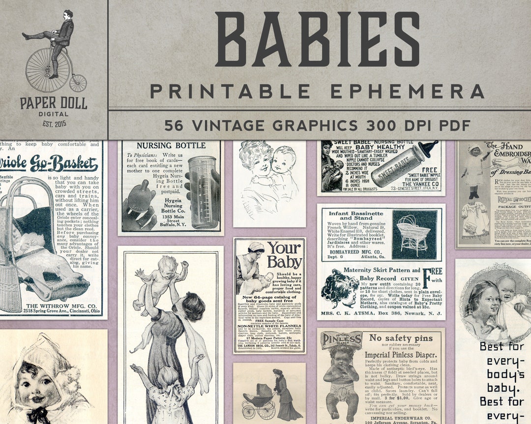 Printable Mother and Baby Ephemera - PDF - Vintage Magazine ...