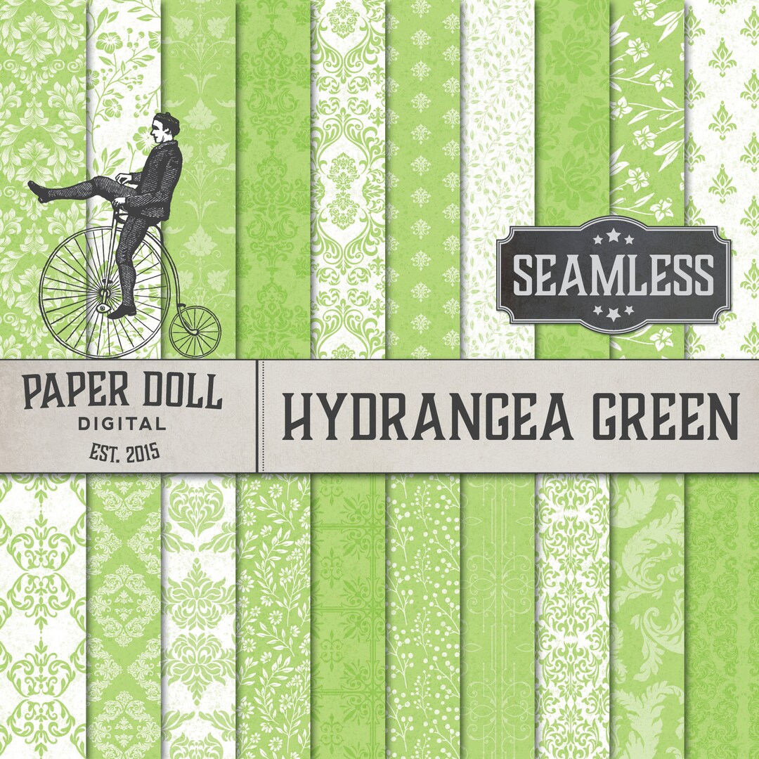 Green Seamless Digital Paper Paper - Damask, Floral, Victorian ...