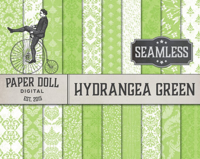 Vintage Green Digital Paper: 100 Seamless Scrapbook Backgrounds ...