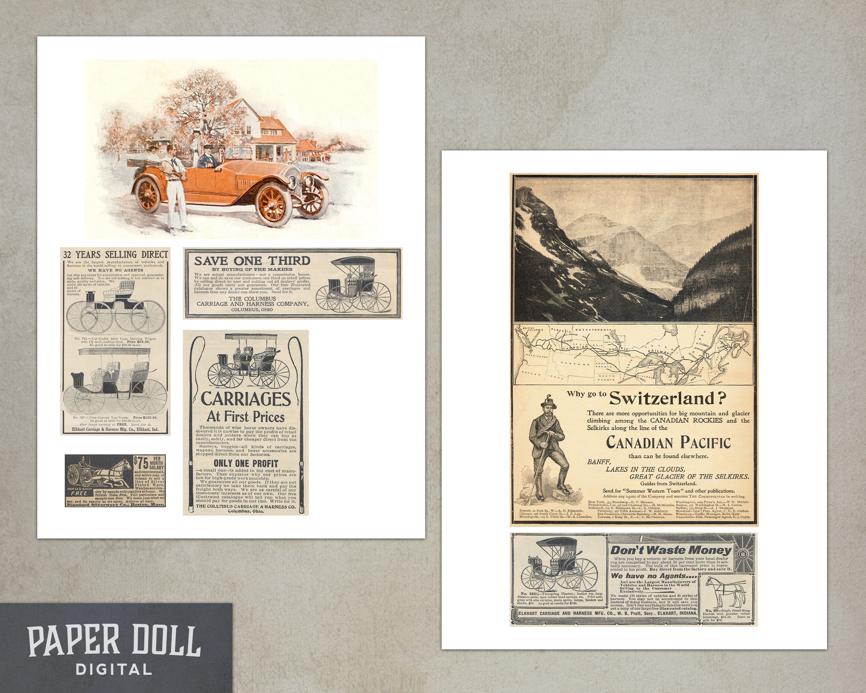 Printable Travel Transportation Ephemera - PDF - Vintage Magazine ...