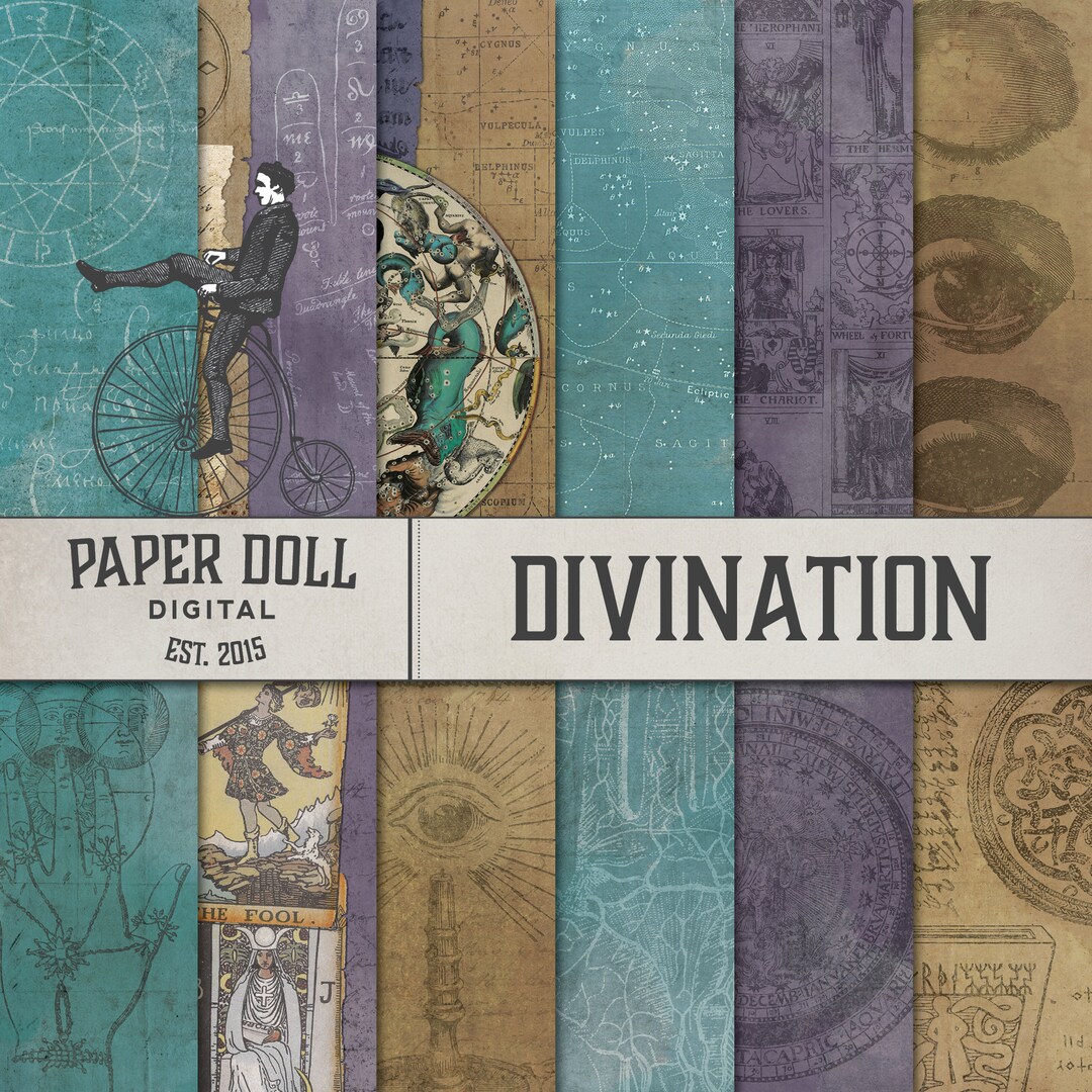 Divination Digital Paper Pack – Magic Scrapbook, Tarot, Astrology ...