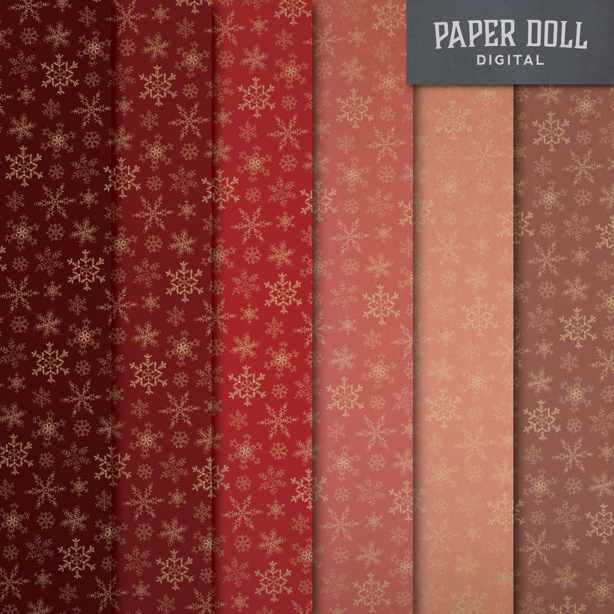 Antiqued Snowflake Digital Paper - Vintage Snowflake Scrapbooking, Junk ...
