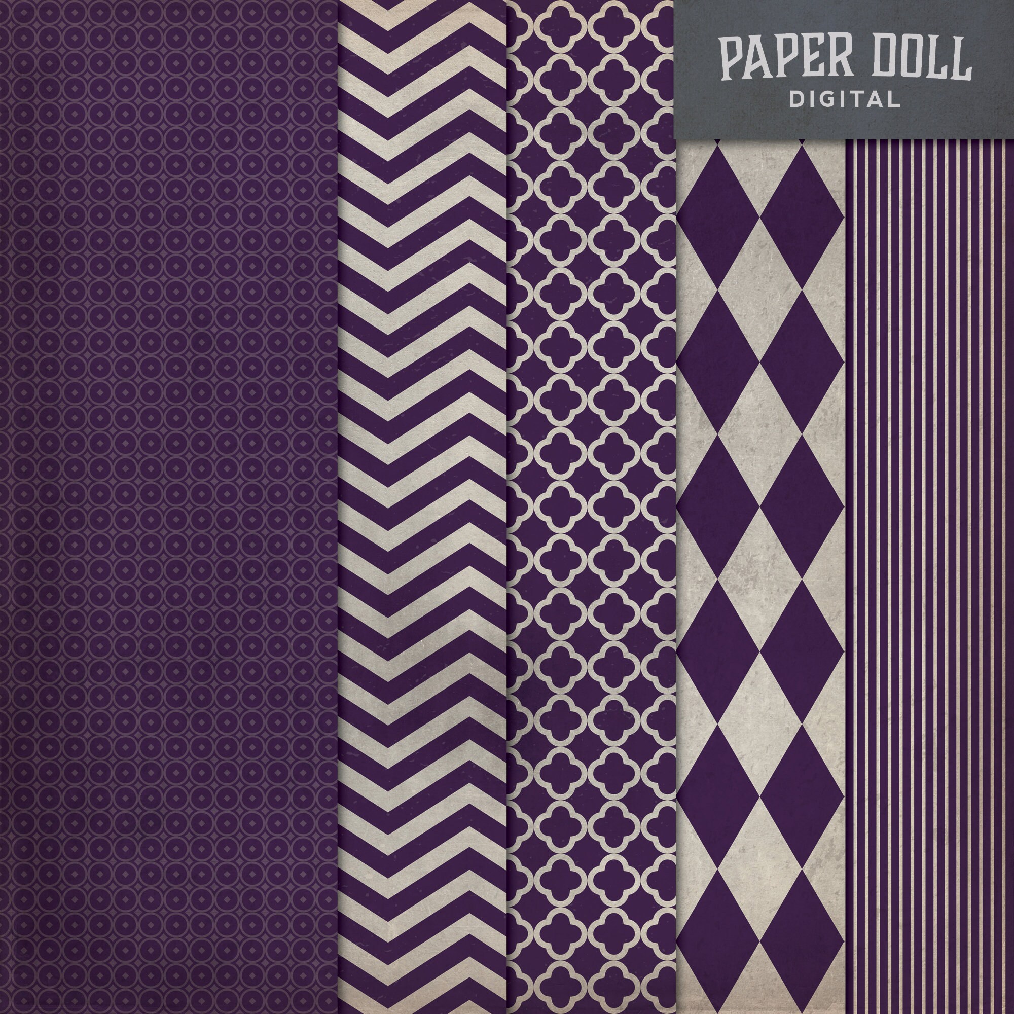 Imperial Purple Digital Paper Chevron Digital Paper - Etsy