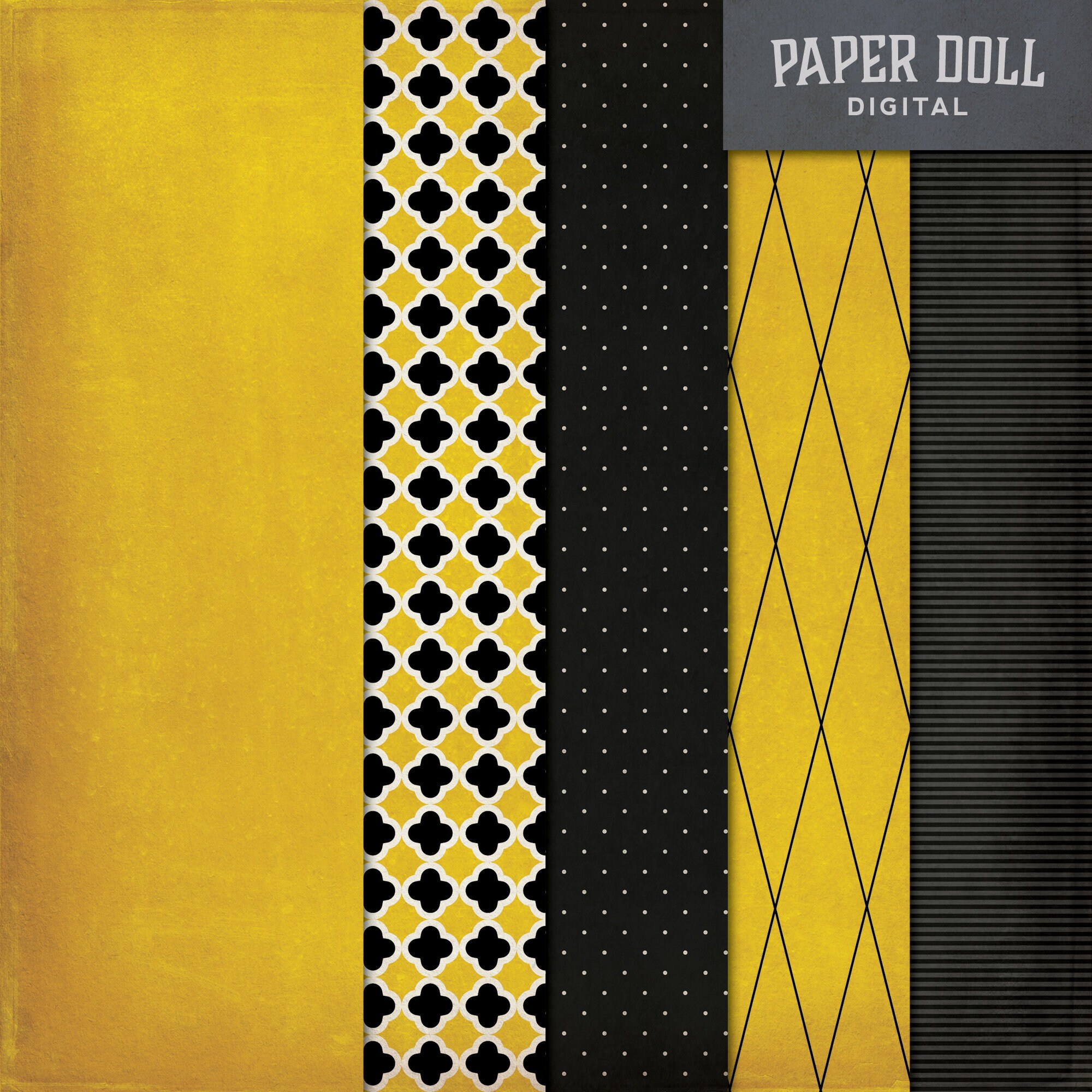 Black and Gold Digital Paper - Chevron Paper - Scrapbooking, Junk ...