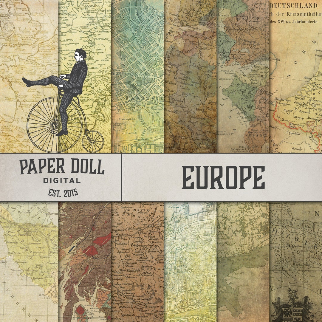 Antique Map Digital Paper - Vintage Maps - European Maps - Scotland ...