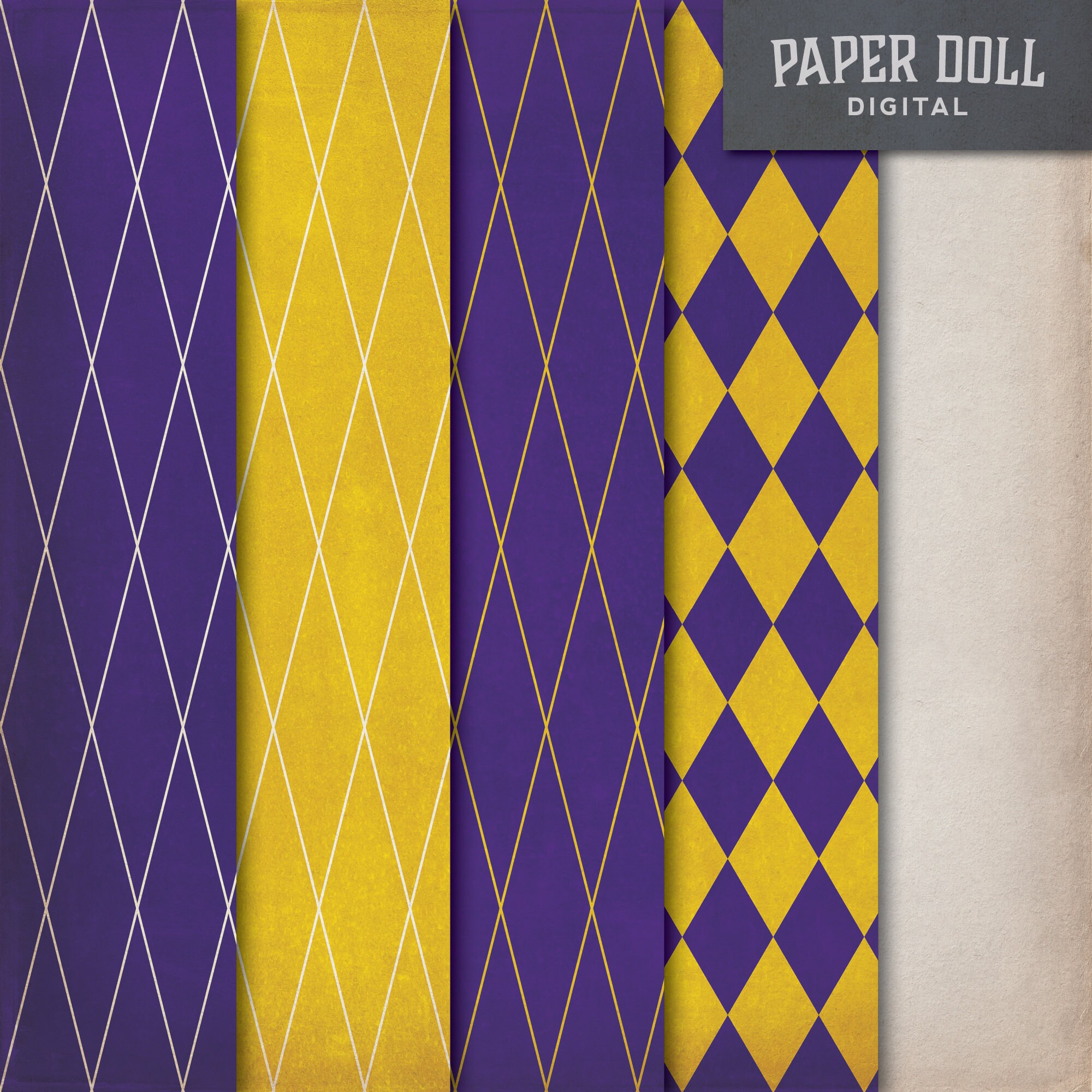 Purple Digital Paper Gold Digital Paper Quatrefoil Digital Paper ...