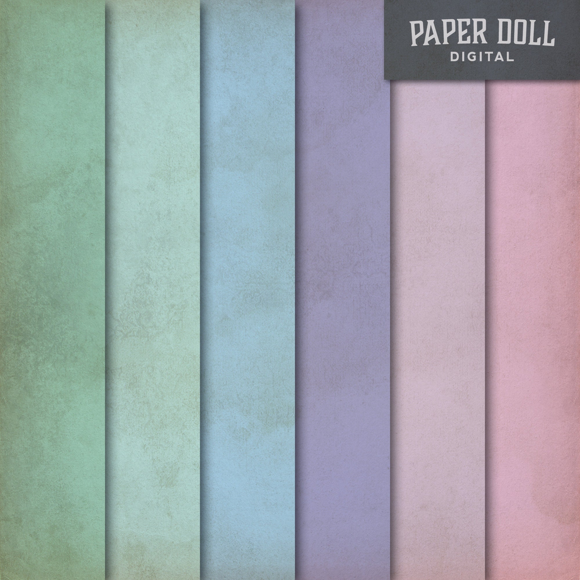 Antiqued Pastel Digital Paper – Textured Scrapbooking, 24 Colors ...