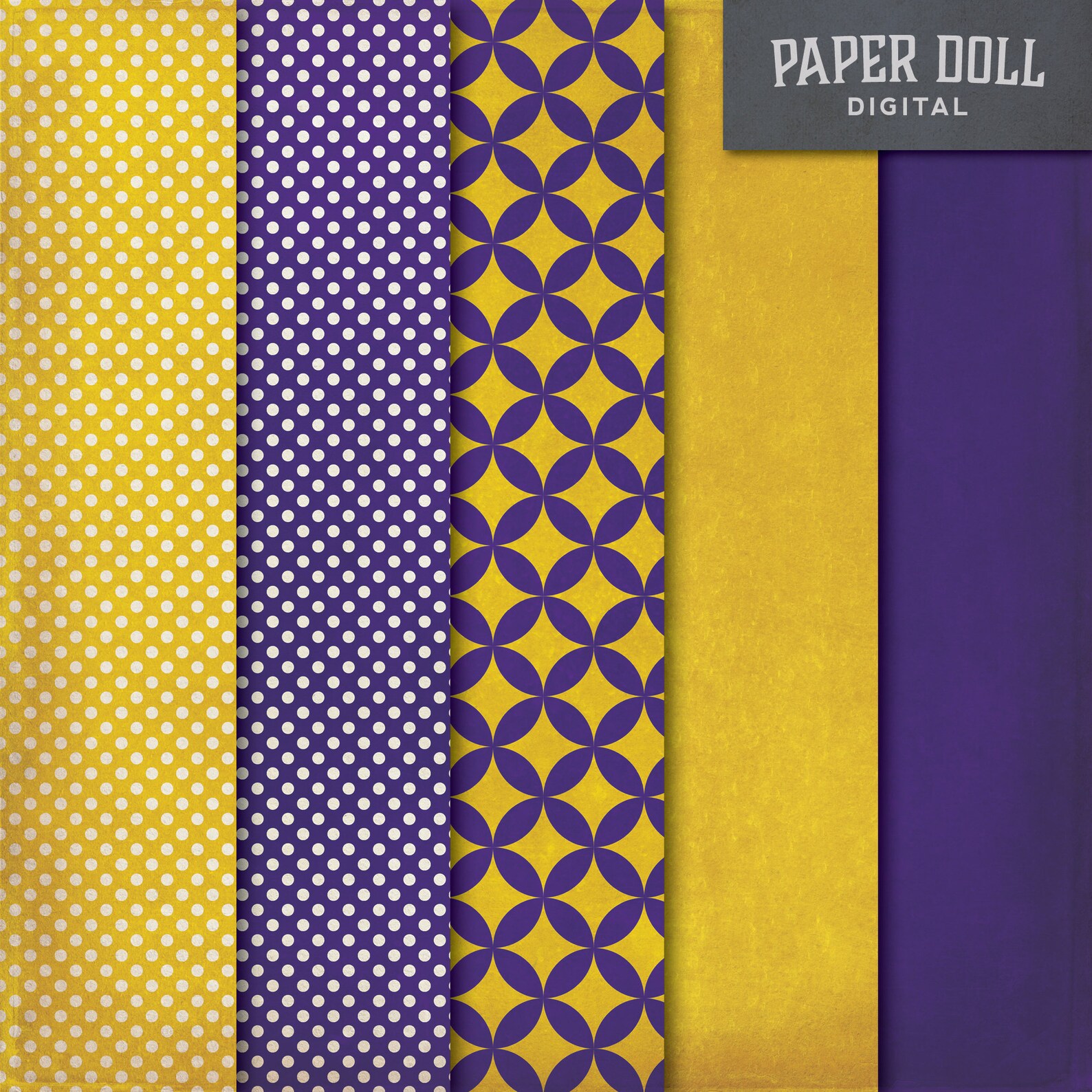 Purple Digital Paper Gold Digital Paper Quatrefoil Digital Paper ...