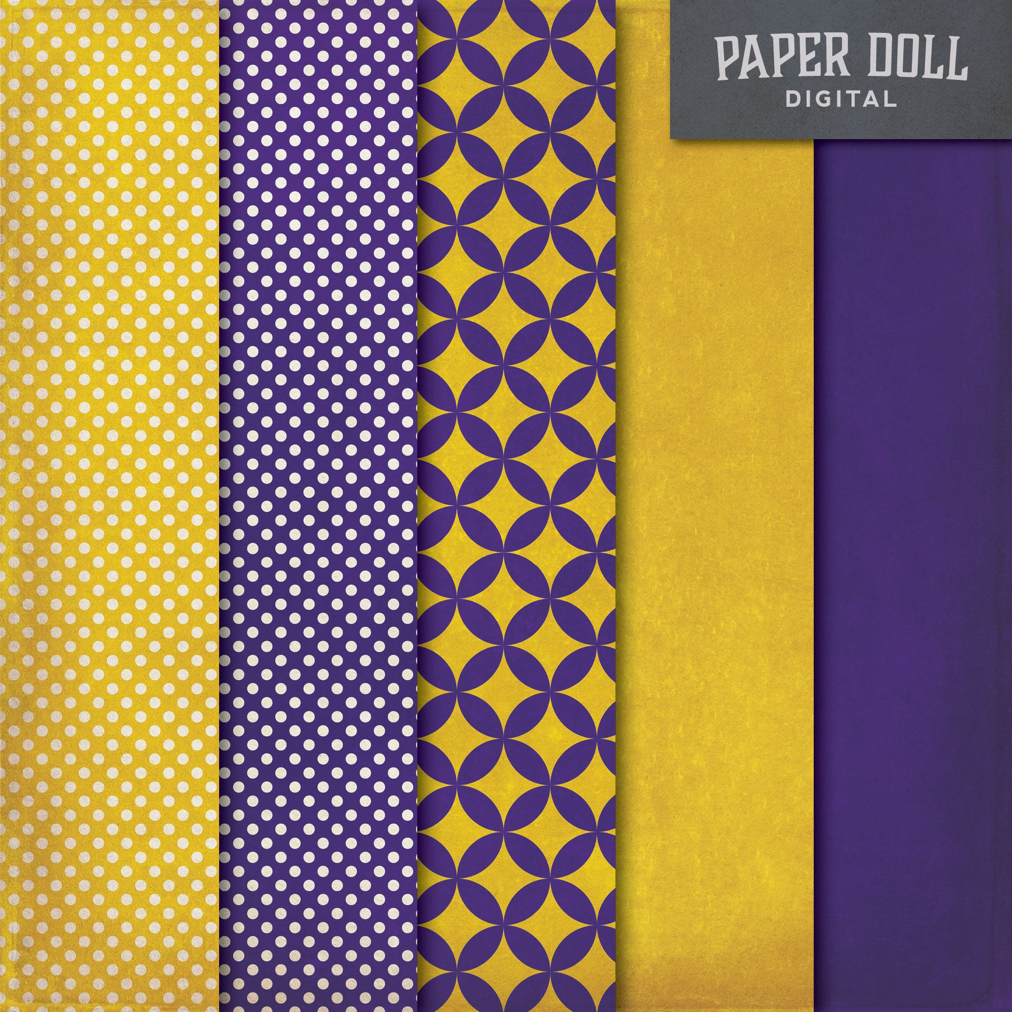 Purple Digital Paper Gold Digital Paper Quatrefoil Digital Paper ...