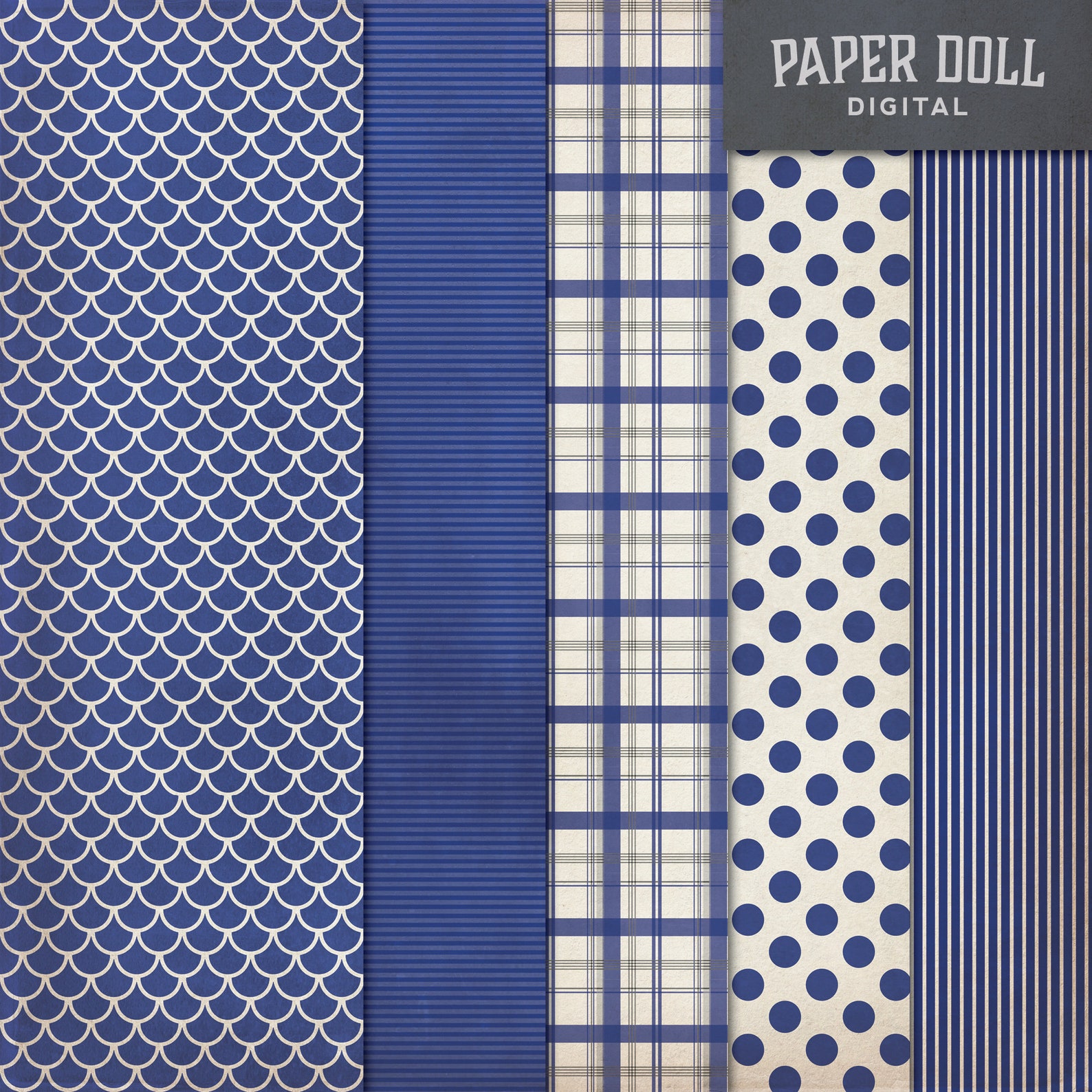 Royal Blue Digital Paper - Chevron Digital Paper - Scrapbooking, Junk ...
