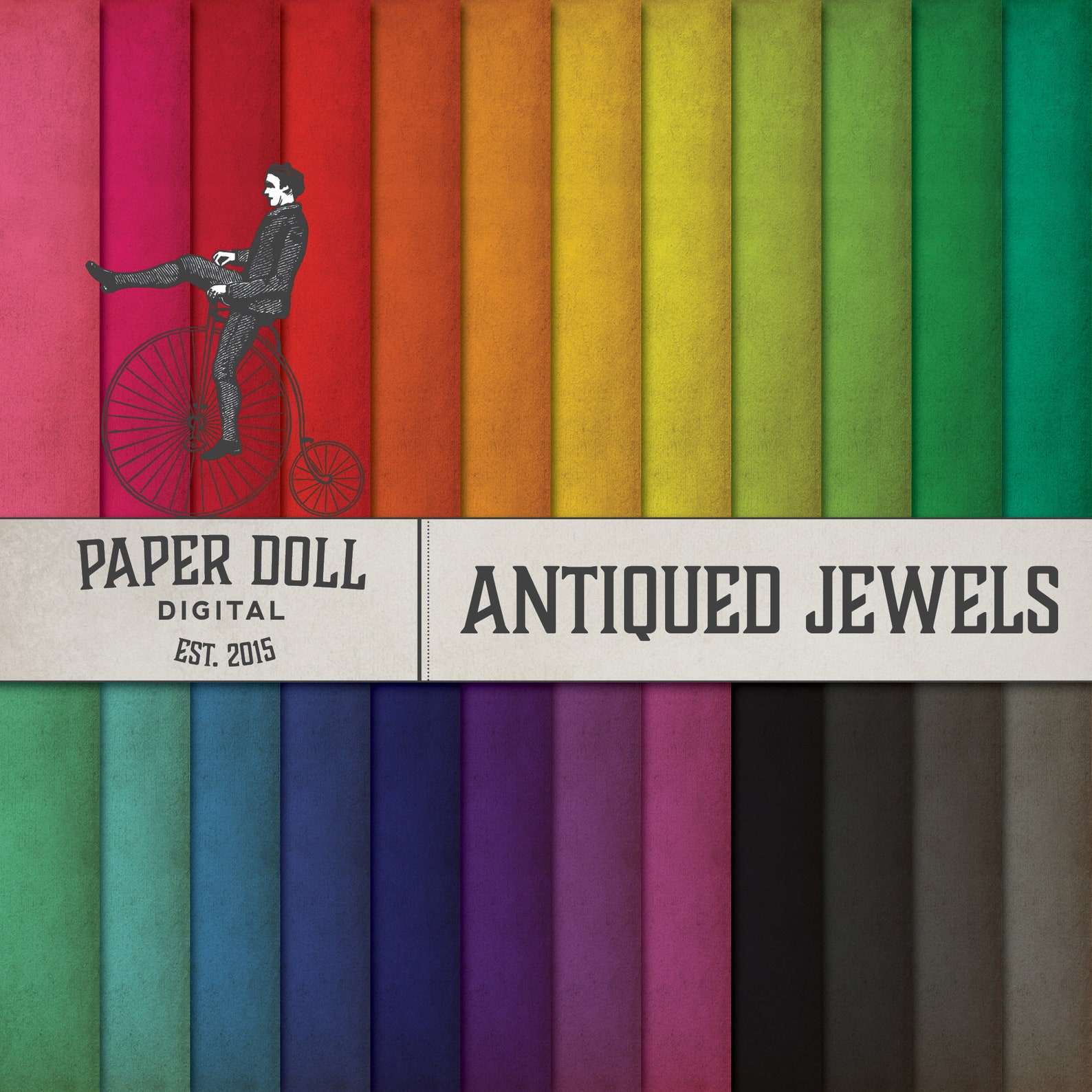 Jewel Tone Digital Paper - Textured Scrapbooking, Junk Journal Paper ...