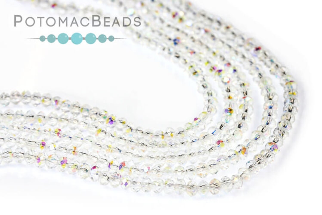 Potomac Crystal Rondelles - Crystal AB 1.5x2mm (pack of 200) - Etsy