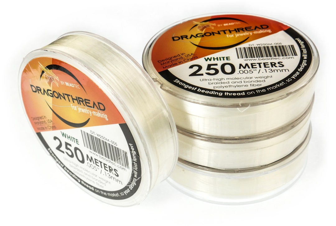 Beadtec Dragon Thread - White (crystal) .005'' 250m Spool - Etsy