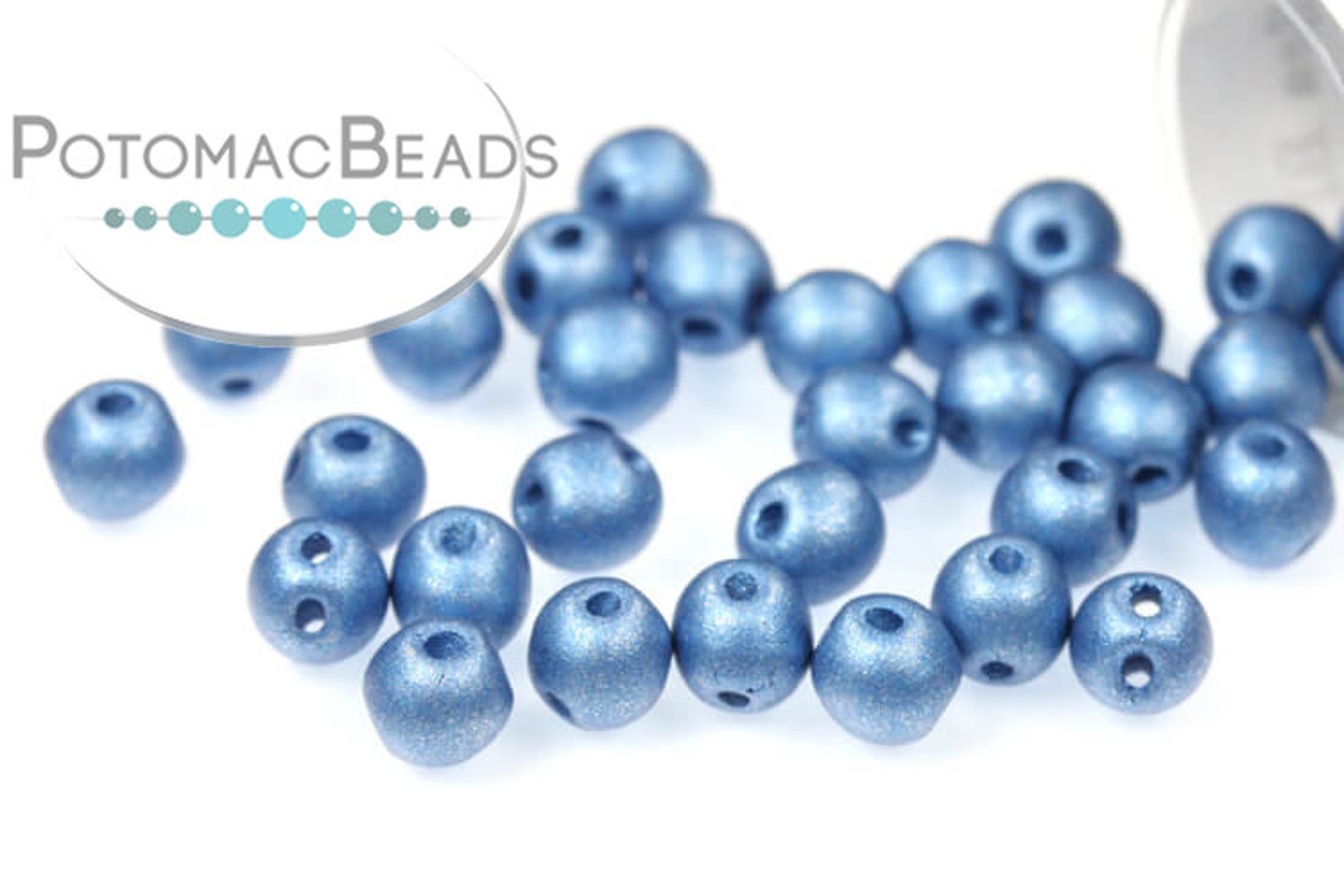 RounDuo® Mini Beads Metallic Sea Blue 4mm | Etsy