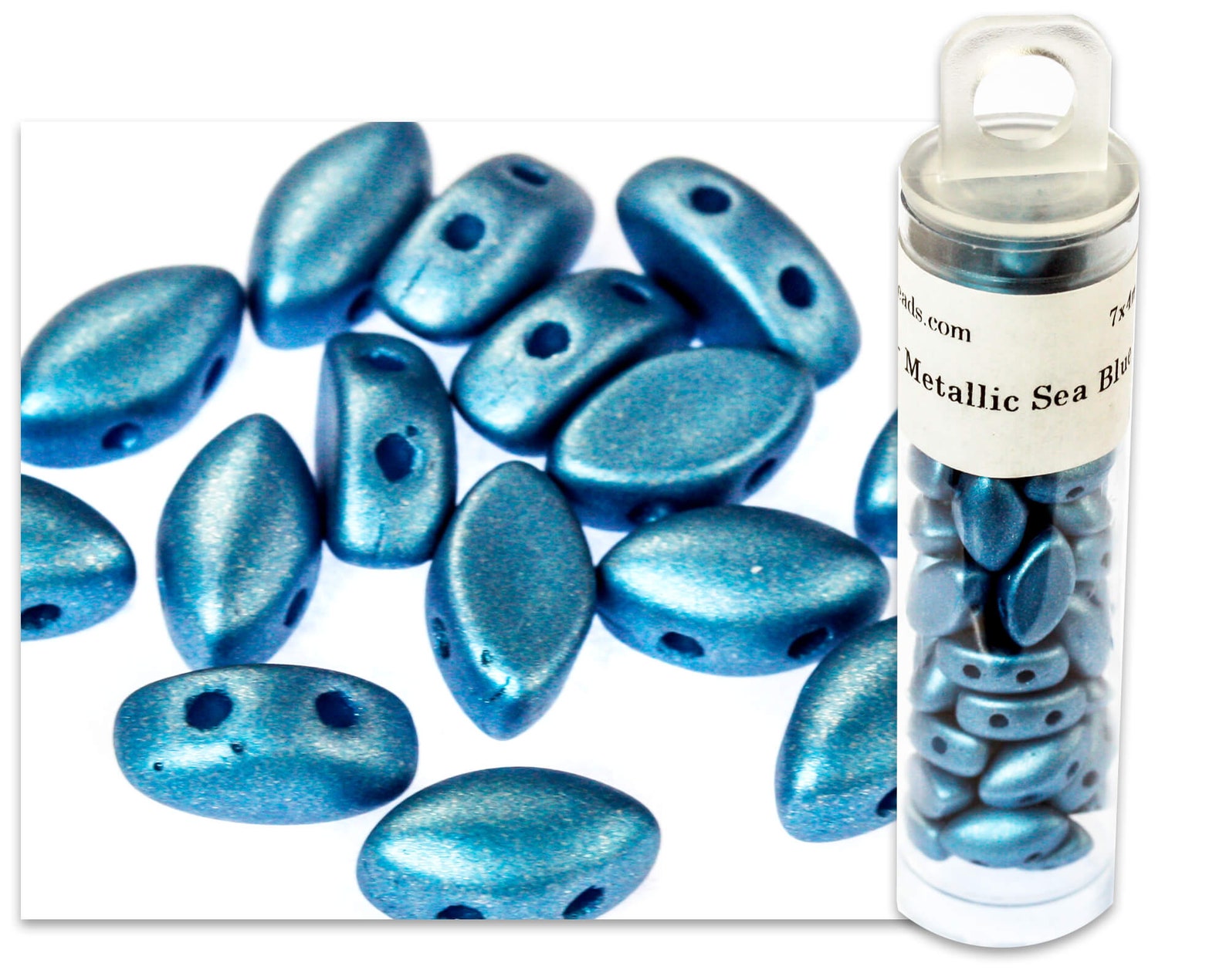 IrisDuo® Beads Metallic Sea Blue 7x4mm Factory Pack | Etsy