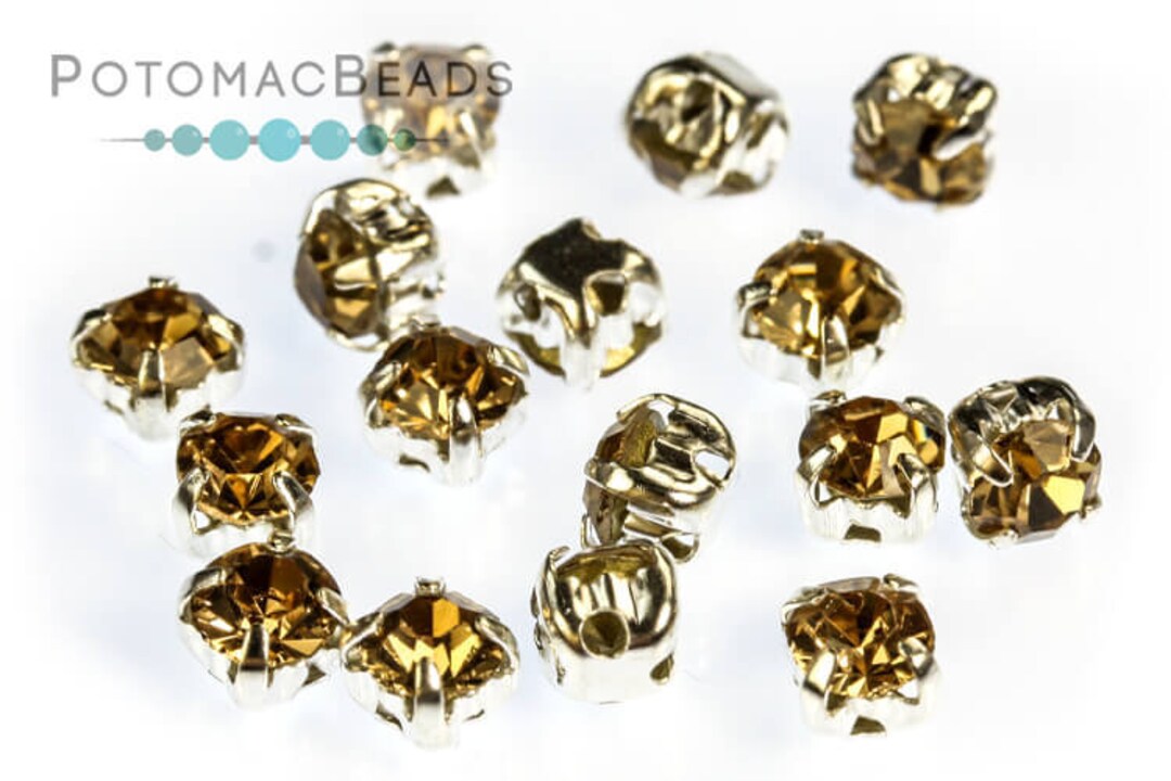 Potomac Crystal Bezeled Chatons 4mm SS16 Gold Champagne pack of 22 - Etsy