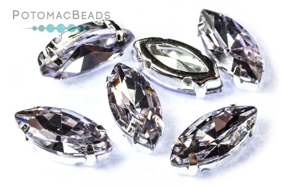 Potomac Crystal Navettes (in Settings) - Violet 7x15mm - Etsy